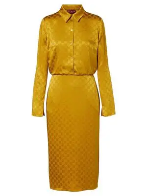 Gucci Gg Jacquard Shirt Dress - Yellow