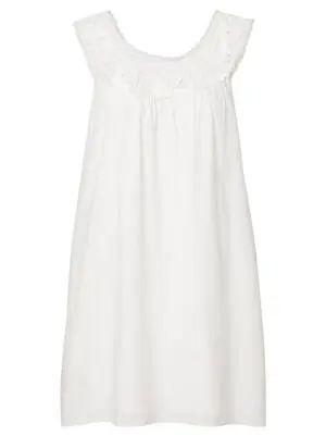 Posse Salma Embroidered Cotton Minidress - White