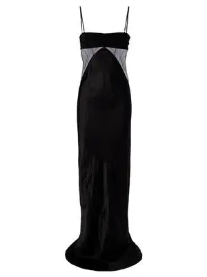 Rick Owens Silk-trimmed Satin Gown - Black