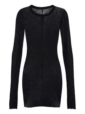 Rick Owens Cotton Jersey Long Sleeve Top - Black