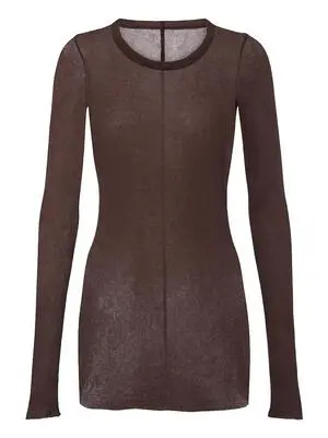 Rick Owens Rick Owens Cotton Jersey Crewneck Long-Sleeve Top Brown