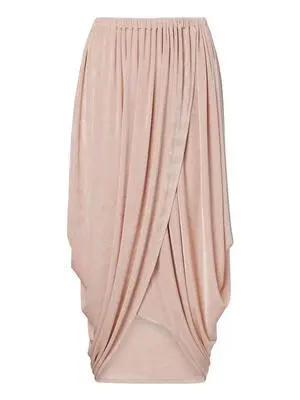 XU ZHI Asymmetric Draped Midi Skirt - Pink