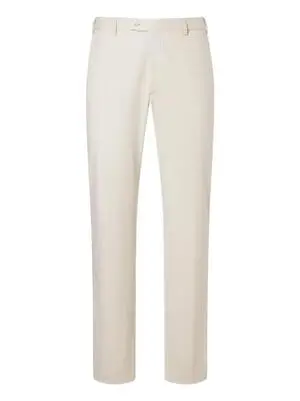 Brioni Cotton-blend Straight Leg Pants - Beige