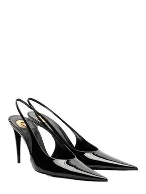 Saint Laurent Guermantes 95 Patent Leather Slingback Pumps - Black