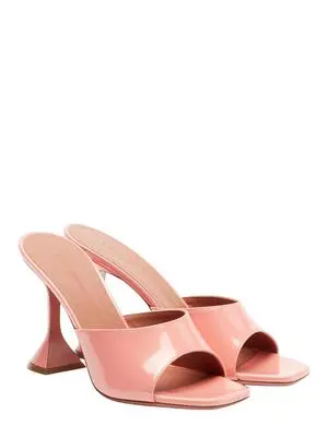 Amina Muaddi Lupita Patent Leather Mules - Pink