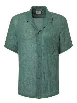 Le Kasha Botad Linen Bowling Shirt - Green