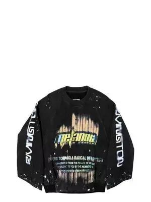 RIVINGTON ROI REBIS Radical Paper Long-sleeve Sweatshirt - Black