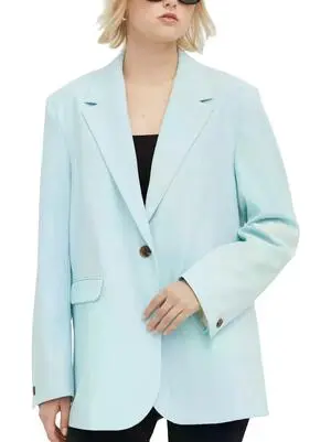 SAMSOE SAMSOE Notched-lapel Buttoned Blazer - Blue