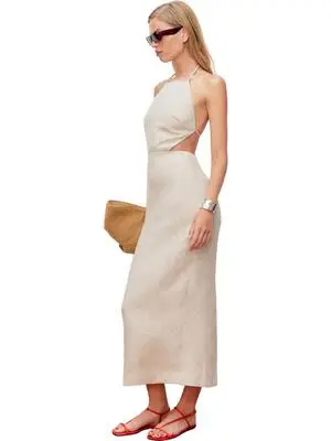 REFORMATION Trista Linen Maxi Dress - Natural