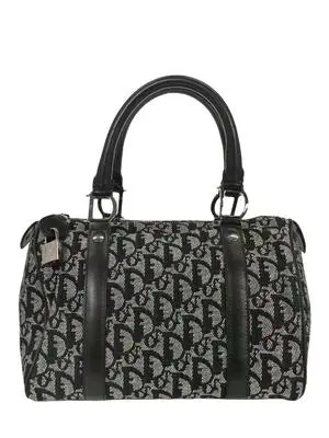 Dior 2003 Trotter Duffle Tote Bag - Black