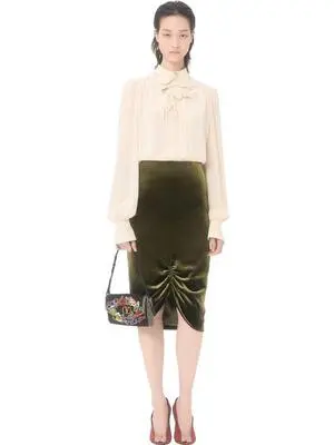 Valentino Garavani Embroidered Crepe De Chine Top - White