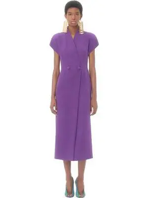 Valentino Garavani Cady Couture Wrap Dress - Purple