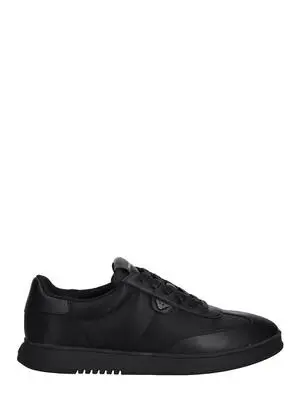 Emporio Armani Leather Sneakers - Black