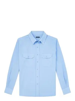 TOM FORD Cotton And Silk-blend Shirt - Blue