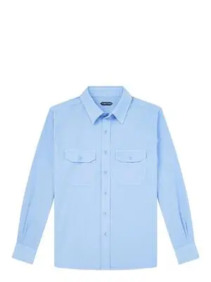 TOM FORD Cotton And Silk-blend Shirt - Turquoise