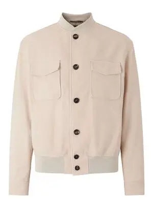 SLOWEAR Suede Bomber Jacket - Beige