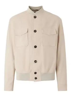 SLOWEAR Suede Bomber Jacket - Neutrals