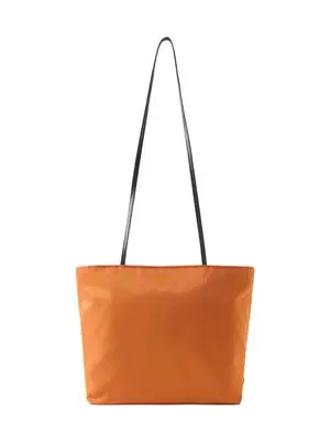VALESQUE Leather-trimmed Satin-twill Tote - Orange