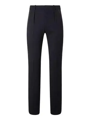 Saint Laurent Slim-fit Grain De Poudre Wool Tuxedo Trousers - Black
