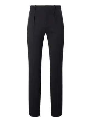 Saint Laurent Slim-fit Grain De Poudre Wool Tuxedo Trousers - Black