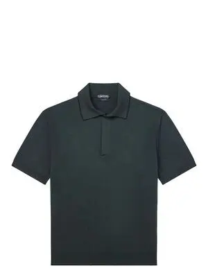 TOM FORD Sea Island Cotton And Silk-blend Polo Shirt - Green