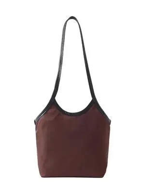VALESQUE Cami Small Leather-trimmed Nylon-satin Tote - Brown