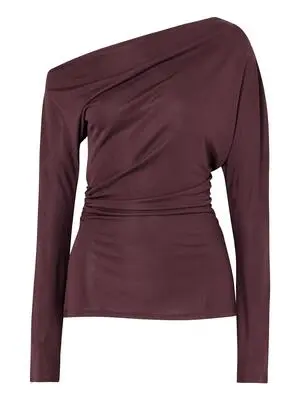 Tove Blake Draped Stretch-jersey Top - Purple