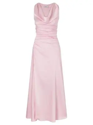Simkhai Melaney Draped Gathered Satin Gown - Pink