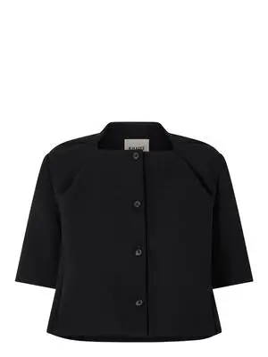 Khaite Franc Cropped Crepe Jacket - Black