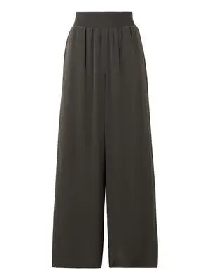 JOSEPH Nour Crepe Wide-leg Pants - Brown