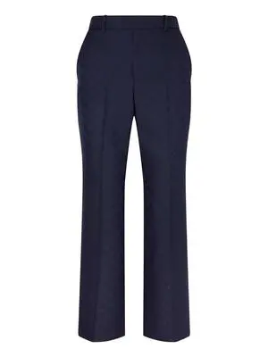 Gucci Jacquard-twill Tapered Trousers - Navy