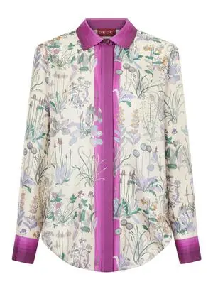 Gucci Printed Silk Shirt - Purple