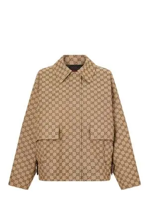 Gucci Coated-canvas Bomber Jacket - Brown