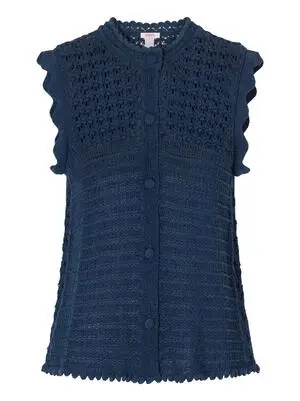 ERES Aurora Crochet-knit Top - Navy