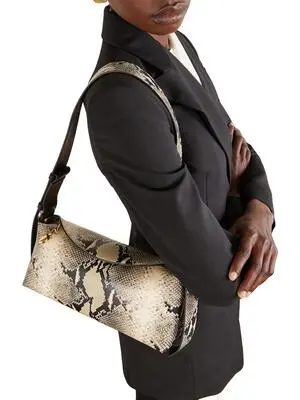 Erdem East West Bloom Snake-effect Leather Shoulder Bag - Animal Print
