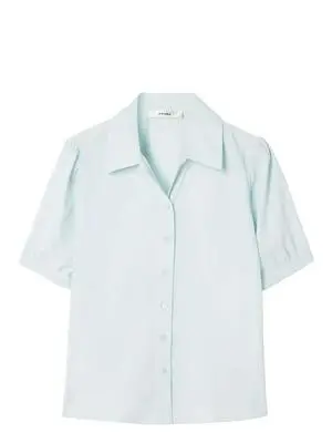 FRAME Cotton-corduroy Blouse - Light Blue