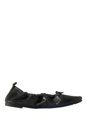 Burberry Perforated Leather Ballet Flats - Black
