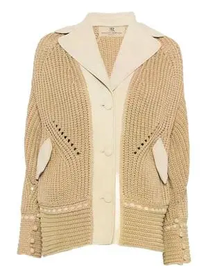 Ermanno Scervino Buttoned Crochet Cardigan - Neutrals