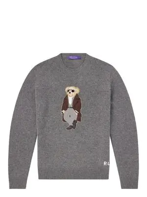Ralph Lauren Purple Label Polo Bear Cashmere Sweater - Gray