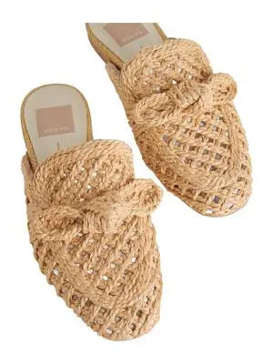 DOLCEVITA Sabor Raffia Flats - Lt Natural Raffia