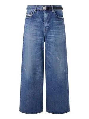 Sacai Beyondexx Wide-leg Distressed Jeans - Blue