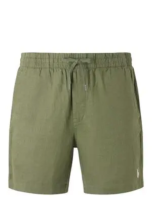 Polo Ralph Lauren Straight-leg Linen Drawstring Shorts - Green
