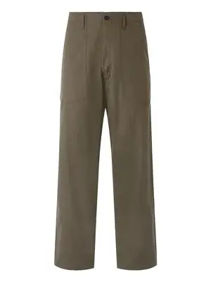 MONITALY Fatigue Wide-leg Cotton Trousers - Green
