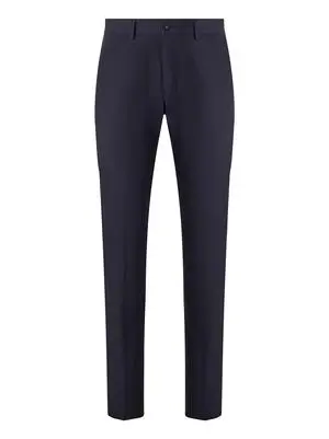 Massimo Alba Mauko Straight-leg Cotton Trousers - Blue