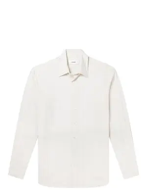 LARDINI Striped Cotton-poplin Shirt - Neutrals