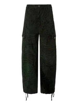 Pinko Animal-print Cargo Trousers - Green