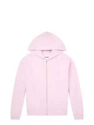 JIL SANDER Cotton-jersey Zip-up Hoodie - Pink