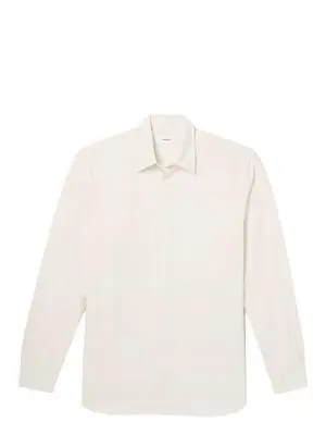 LARDINI Cotton And Silk-blend Shirt - Ivory