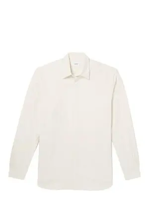 LARDINI Cotton And Silk-blend Shirt - Neutrals