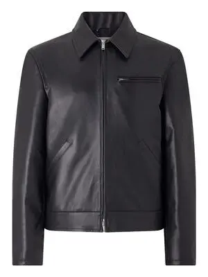 JIL SANDER Leather Blouson Jacket - Black